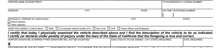VIN Verification Form - REG 31 - Quick VIN Verification